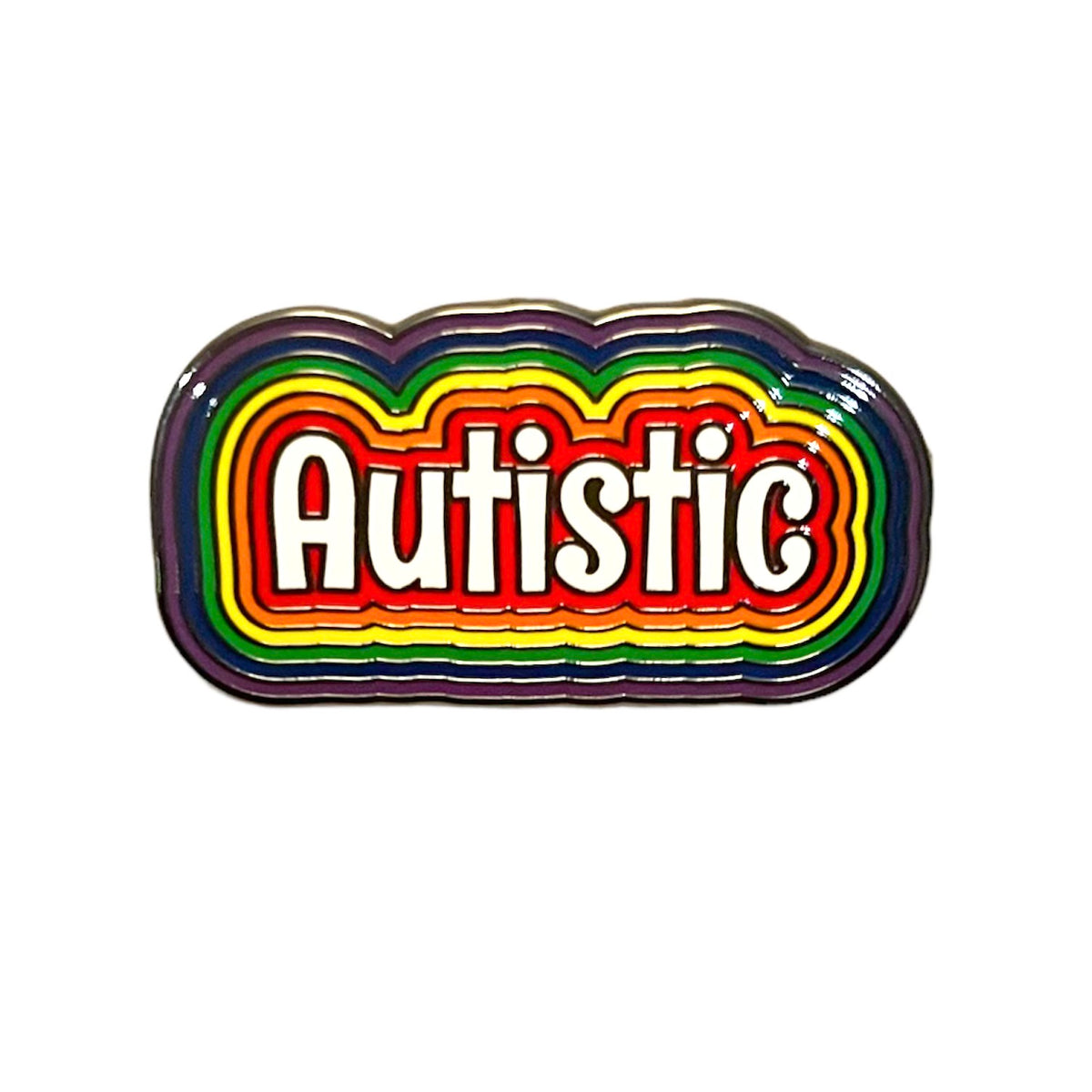 Autistic 1.5 Inch Rainbow Identity Pin – Retrophiliac
