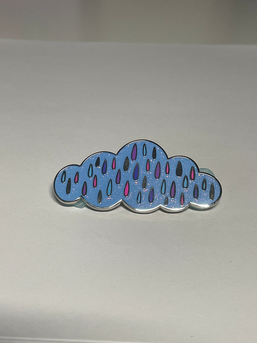 Glitter Raincloud Pin, Raincloud Enamel Pin, Cloud Pin, Raindrop Pin ...
